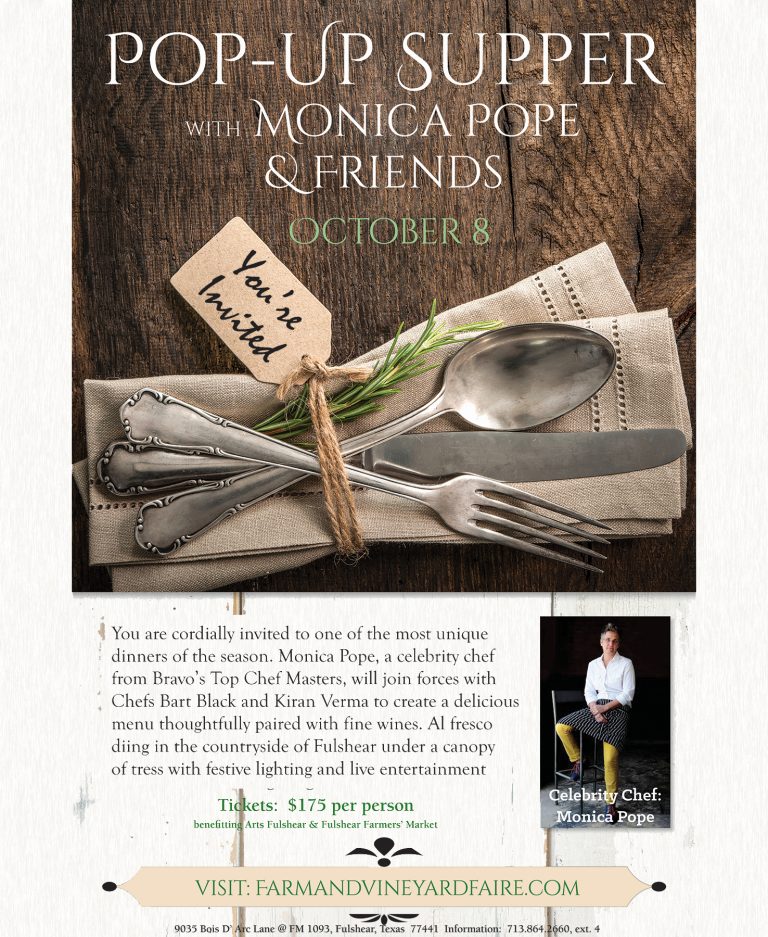 Pop-Up Supper at Fulshear Run with Monica Pope & Friends